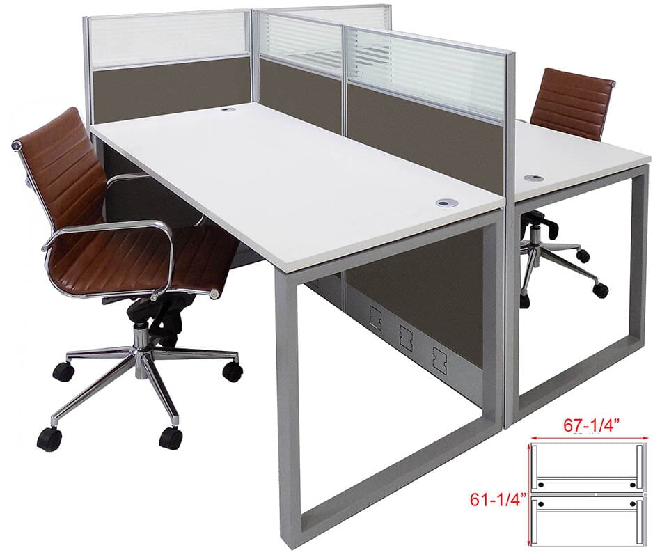 TrendSpaces Value Cubicle Series - 4 Person Cluster Cubicle