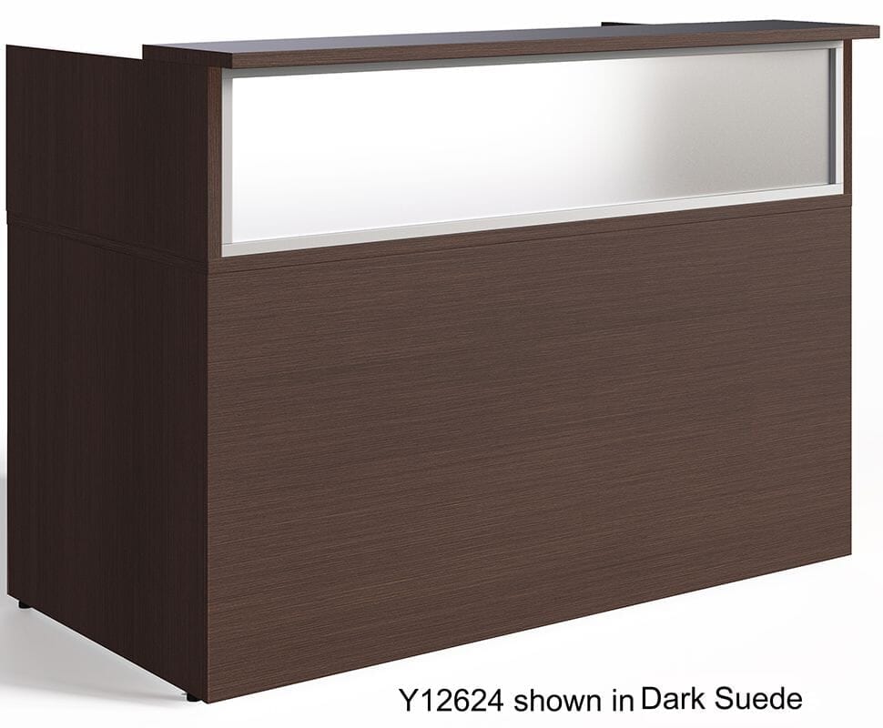 60"W Custom Reception Desk with Frosted Glass Window