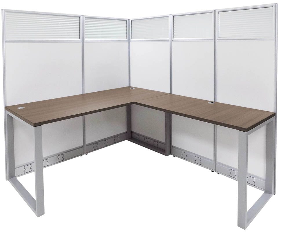 TrendSpaces Washable White Laminate Cubicles w/Glass Series - 67"H Open ...