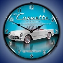 1953-57 Corvette Logo Lighted Clock Collectable - Backlit