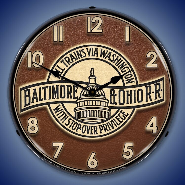 Vintage Train Wall Clocks, LED Lighted: Santa Fe, Union Pacific, Rock ...