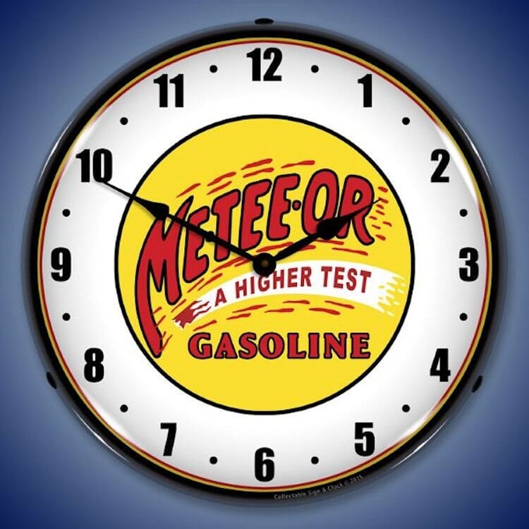 Gas Station and Motor Oil Theme Wall Clocks, LED Lighted - Free Shipping