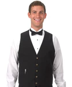 Silky Belted-Back Waiter's Vests - Sharper Uniforms