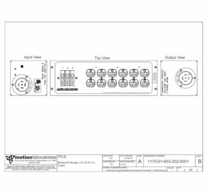 Motion Lab Breakered Stringer 6 20a Duplex L21-30 | BarnDoor