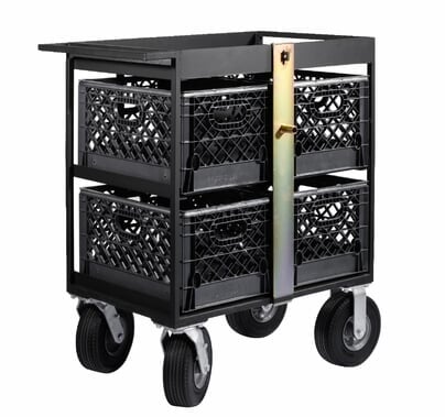 Milk Crate Cart Modern Studio Grip - BarnDoor Lighting