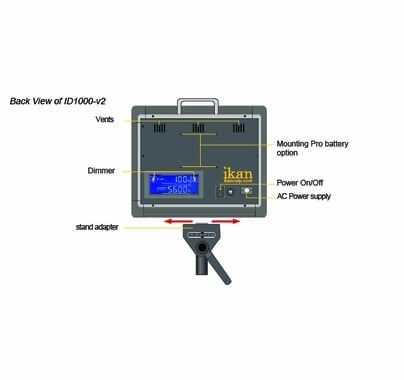 Ikan Daylight LED 1x1 Light Panel ID1000-V2 - BarnDoor Lighting
